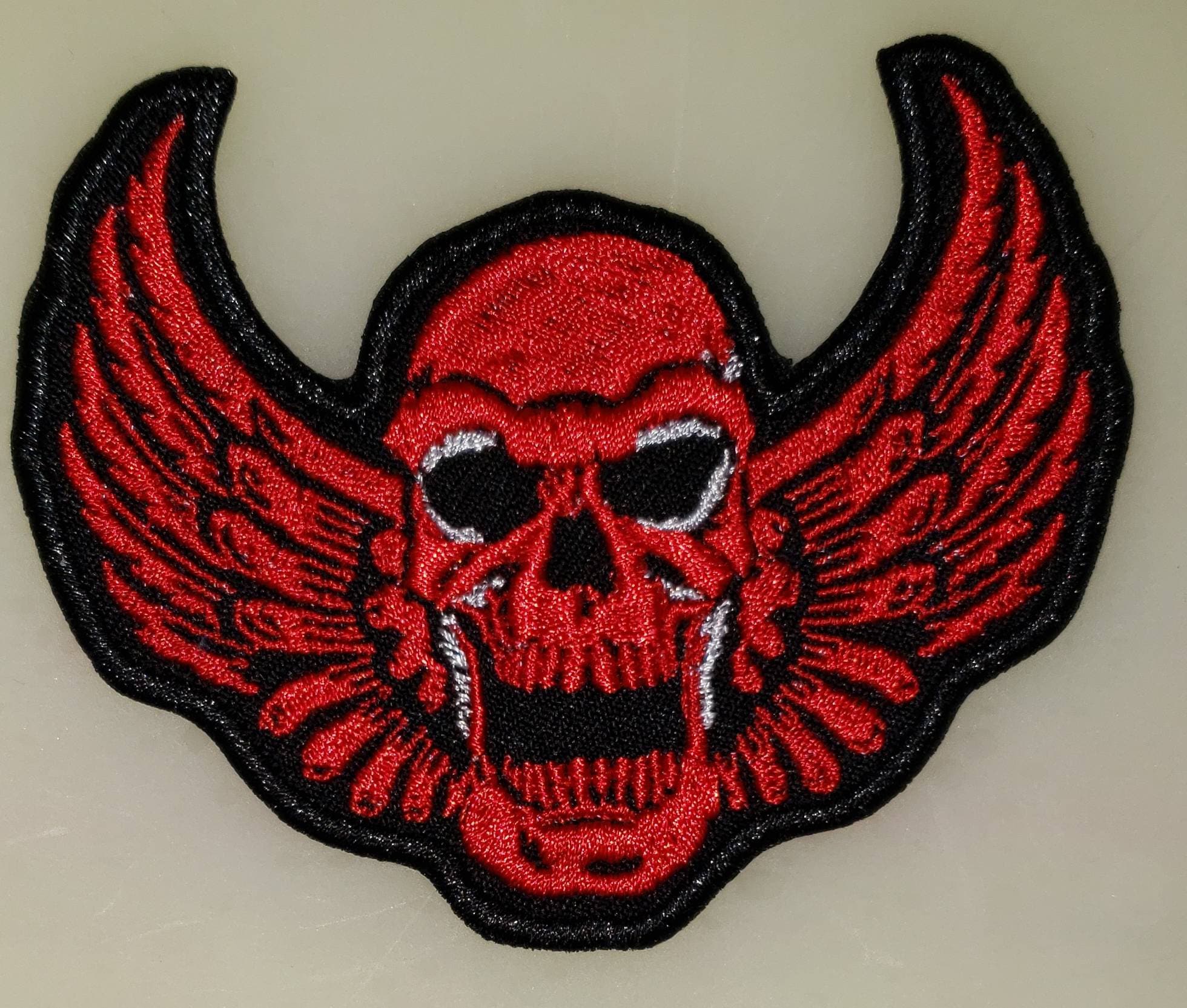 Skull With Wings, Motorcycle Patch, Embroidered Patch, Biker Vest Patch ...