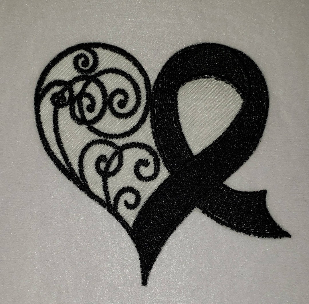 Skin Cancer Awareness Ribbon, Motorcycle Patch, Biker Vest Patch, Fun ...