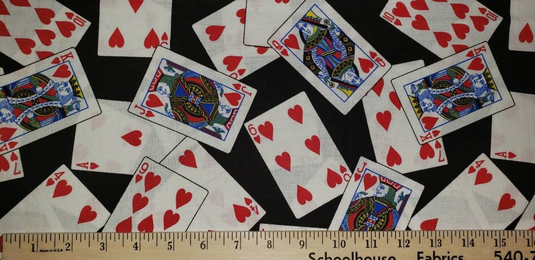 Playing Cards Fabric, Fat Quarter 22 X 18, Cotton Quilting Fabric - Etsy