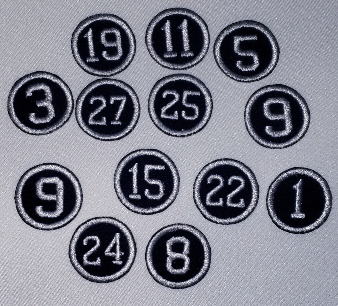 Navy Blue Round Number Patches, Embroidery Patches, 2 INCH Patch ...
