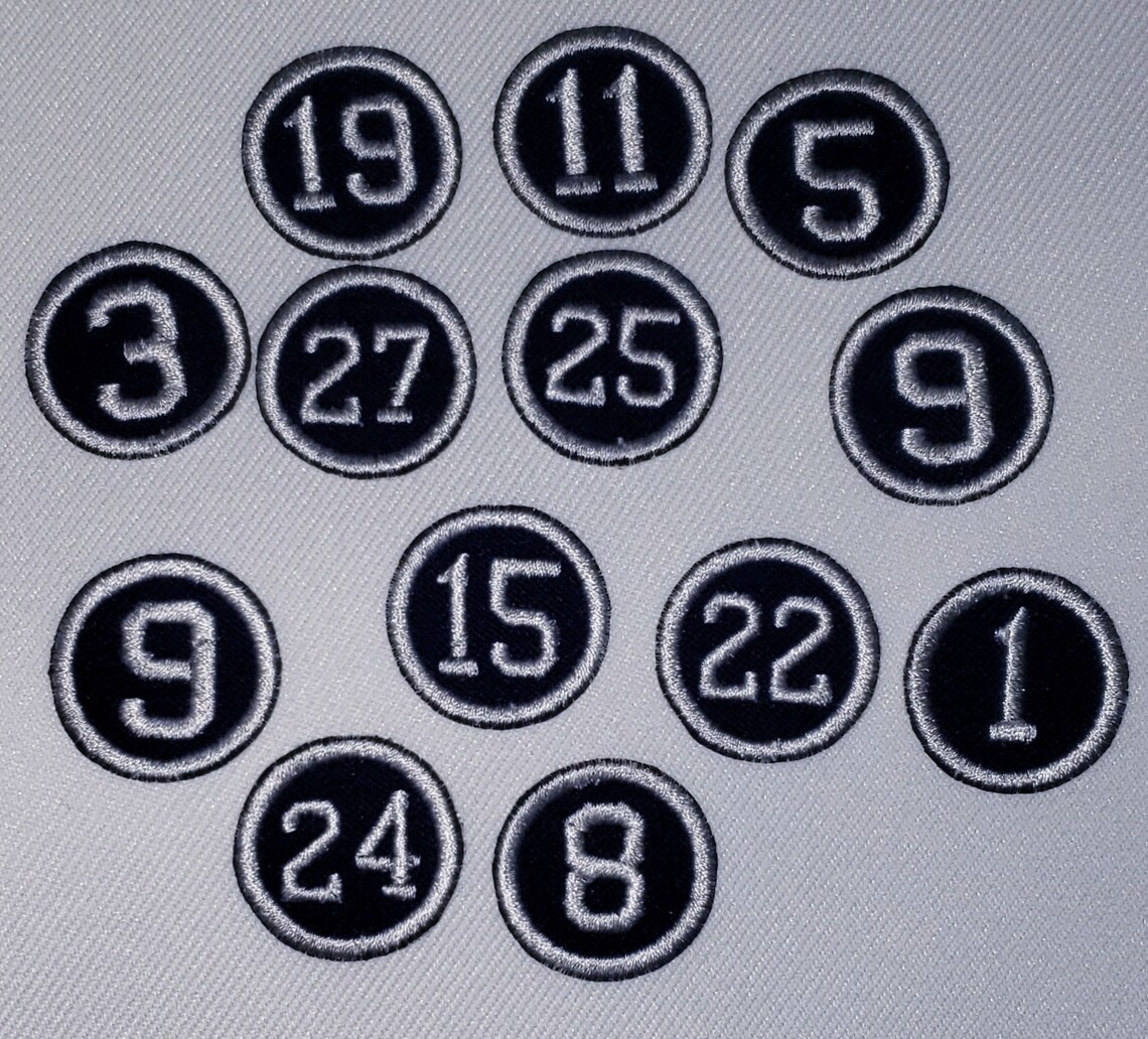 Navy Blue Round Number Patches, Embroidery Patches, 2 INCH Patch ...