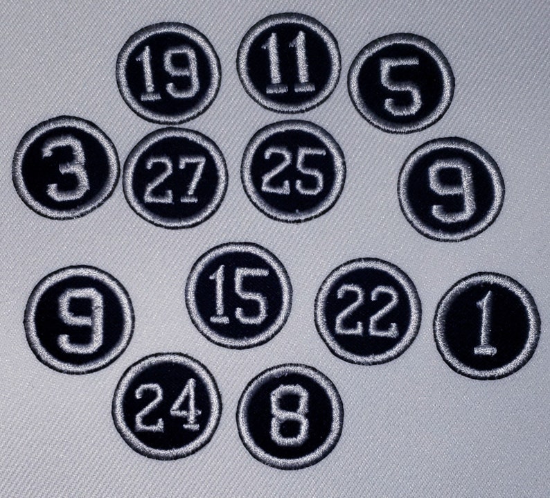 Navy Blue Round Number Patches, Embroidery Patches, 2 INCH Patch ...