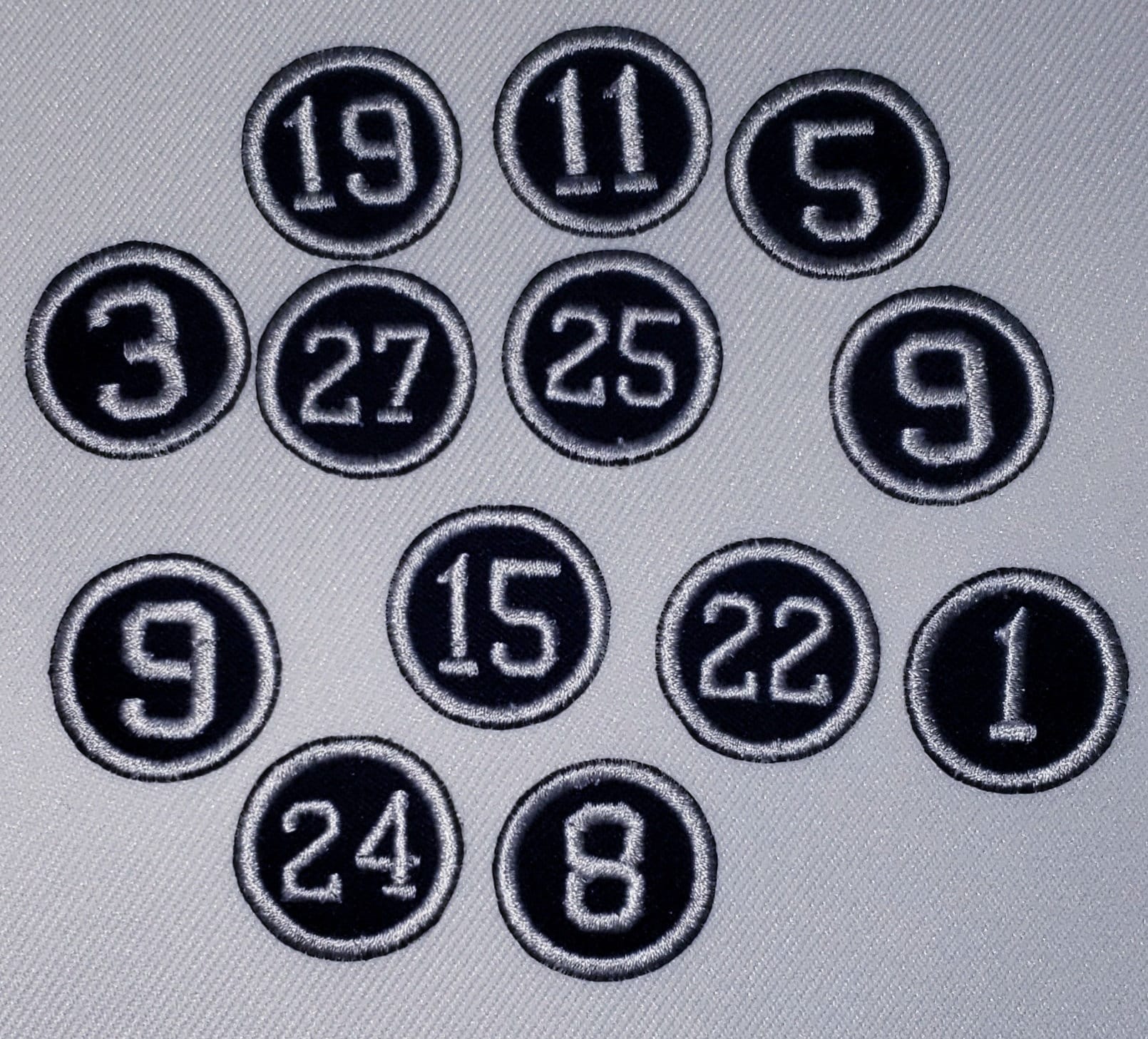 Navy Blue Round Number Patches, Embroidery Patches, 2 INCH Patch ...