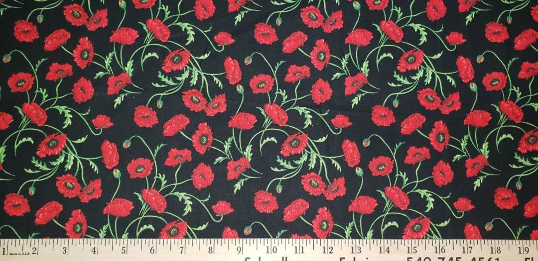 Poppy Print Fabric Fabric Traditions Patty Reed Designs, Cotton ...