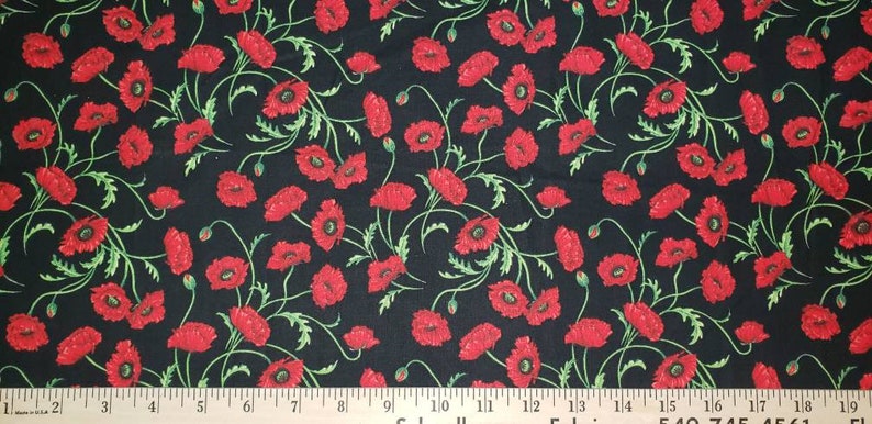 Poppy Print Fabric Fabric Traditions Patty Reed Designs - Etsy