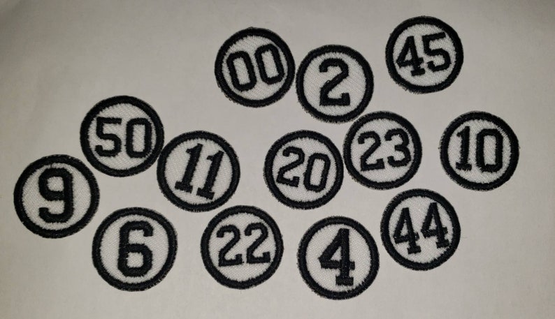 Round Number Patches Embroidery Patches 1 Inch Patch Choose - Etsy