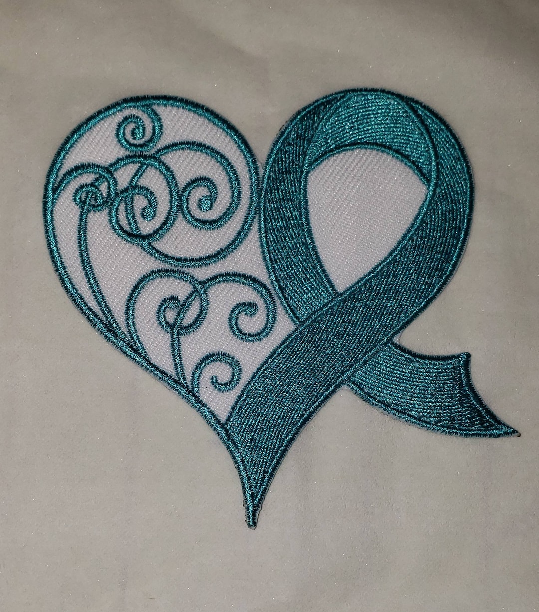 OVARIAN CANCER, Cancer Awareness, TEAL Heart, Awareness Ribbon ...