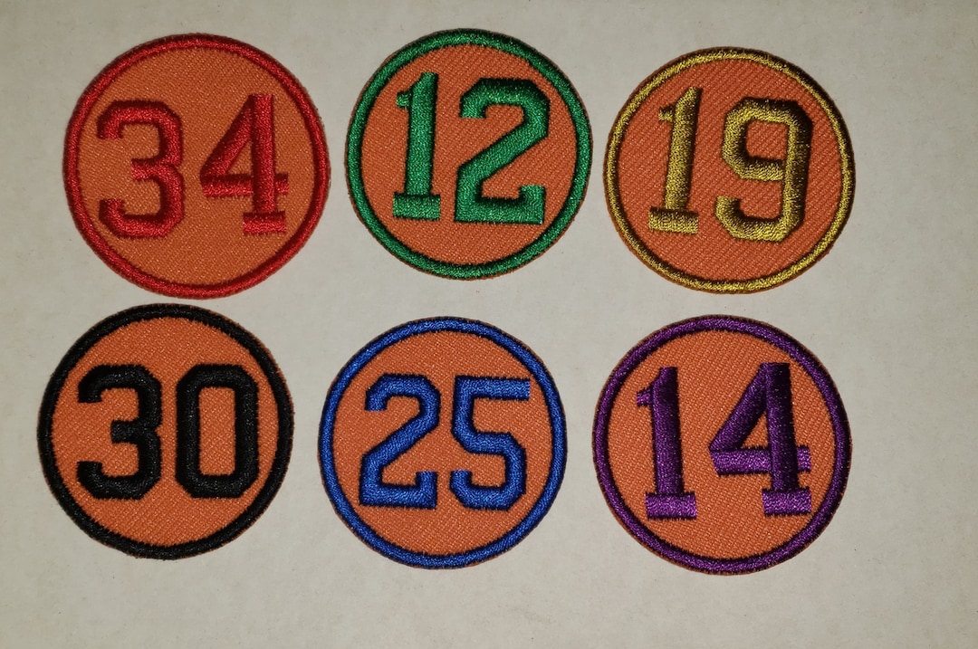 Round Orange Number Patches, Embroidery Patches, 3 Inch Patch, Choose ...