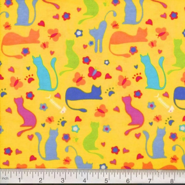 Cat Flannel Fabric - Etsy