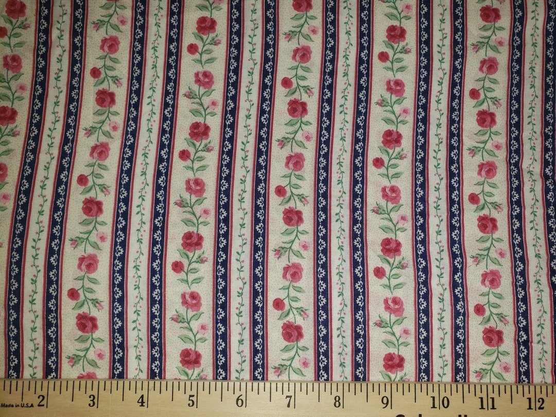 Springs Industries Fabric, Rose Flower Fabric, Floral Prints Fabric ...