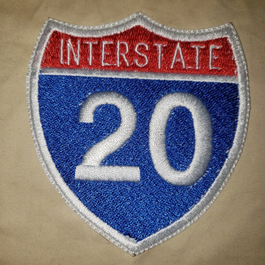 Interstate Sign Patch, Interstate 20 Patch, Motorcycle Patch, Biker Vest Patch, Fun Patches ...