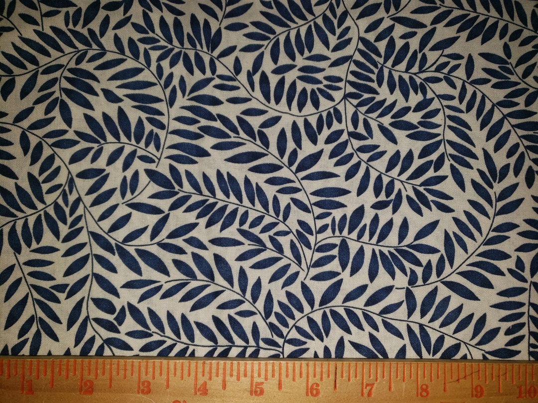 Keepsake Calico Quilting Fabric, Cotton Quilting Fabric, Blue Leaves ...