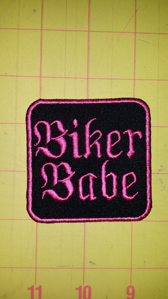 BIKER BABE motorcycle patch biker vest patch embroidered | Etsy