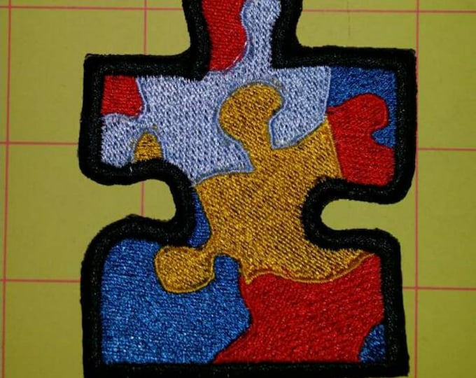 AUTISM AWARENESS, PUZZLE Piece Motorcycle Patch, Embroidered Patch ...