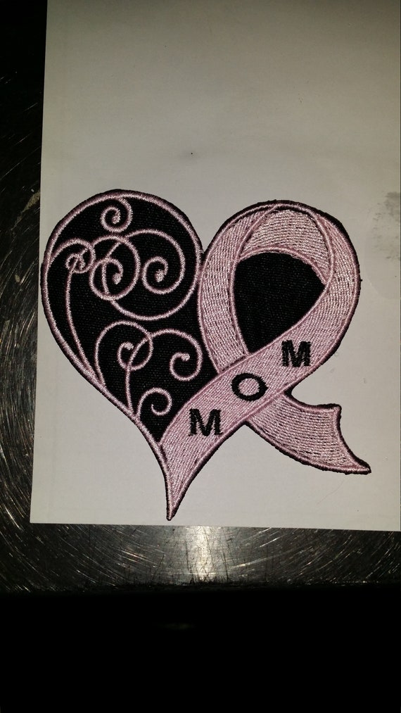 PINK BREAST CANCER Heart Awareness Ribbon in Memory of Mom | Etsy