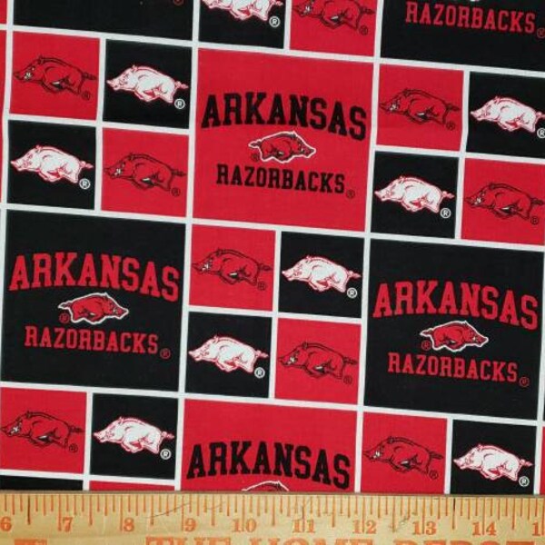 Arkansas Razorback Cotton Fabric - Etsy