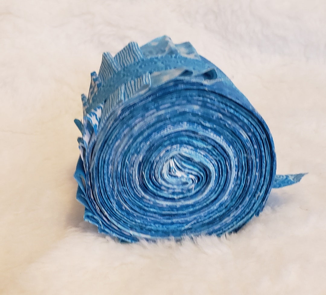 Turquoise Blue Colors Jelly Rolls, Precut Quilt Strips, 18 Strips 2.5 ...