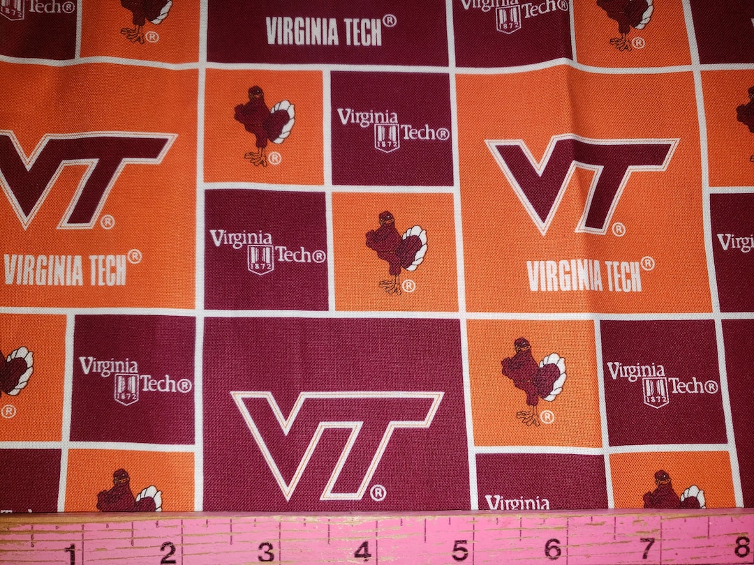 Virginia Tech Fabric, Cotton Fabric, Collegiate Prints, Hookies Fabric ...