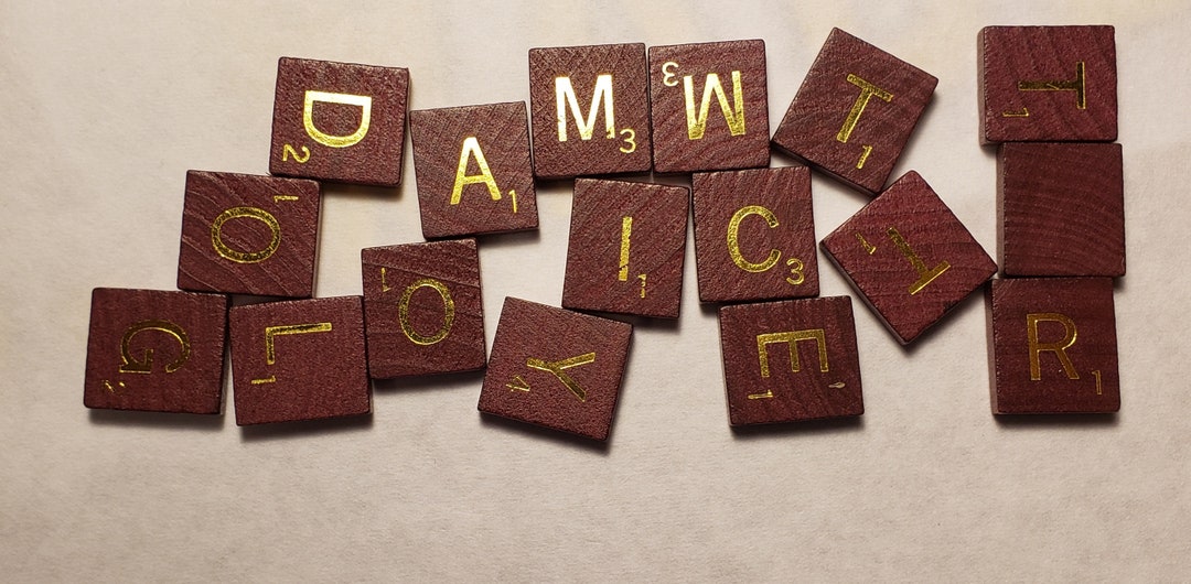 Scrabble Tiles, Gold Foil Letters, Individual Rare Red Scrabble Tiles ...