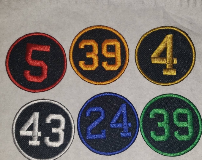 Round Number Patches, Embroidery Patches, 3 Inch Patch, Choose Your ...