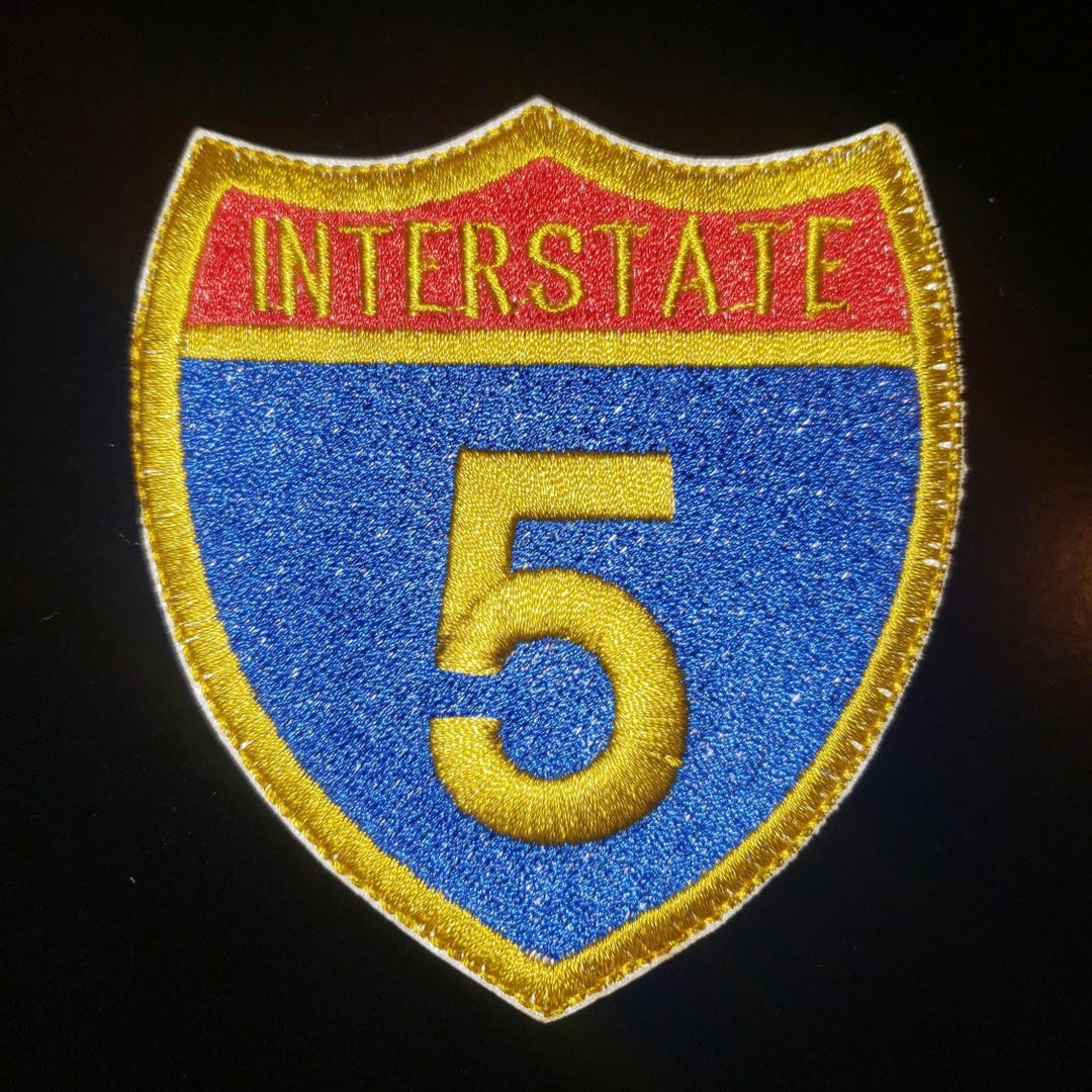 Interstate Sign Patch, Interstate 5 Patch, Motorcycle Patch, Biker Vest Patch, Fun Patches ...