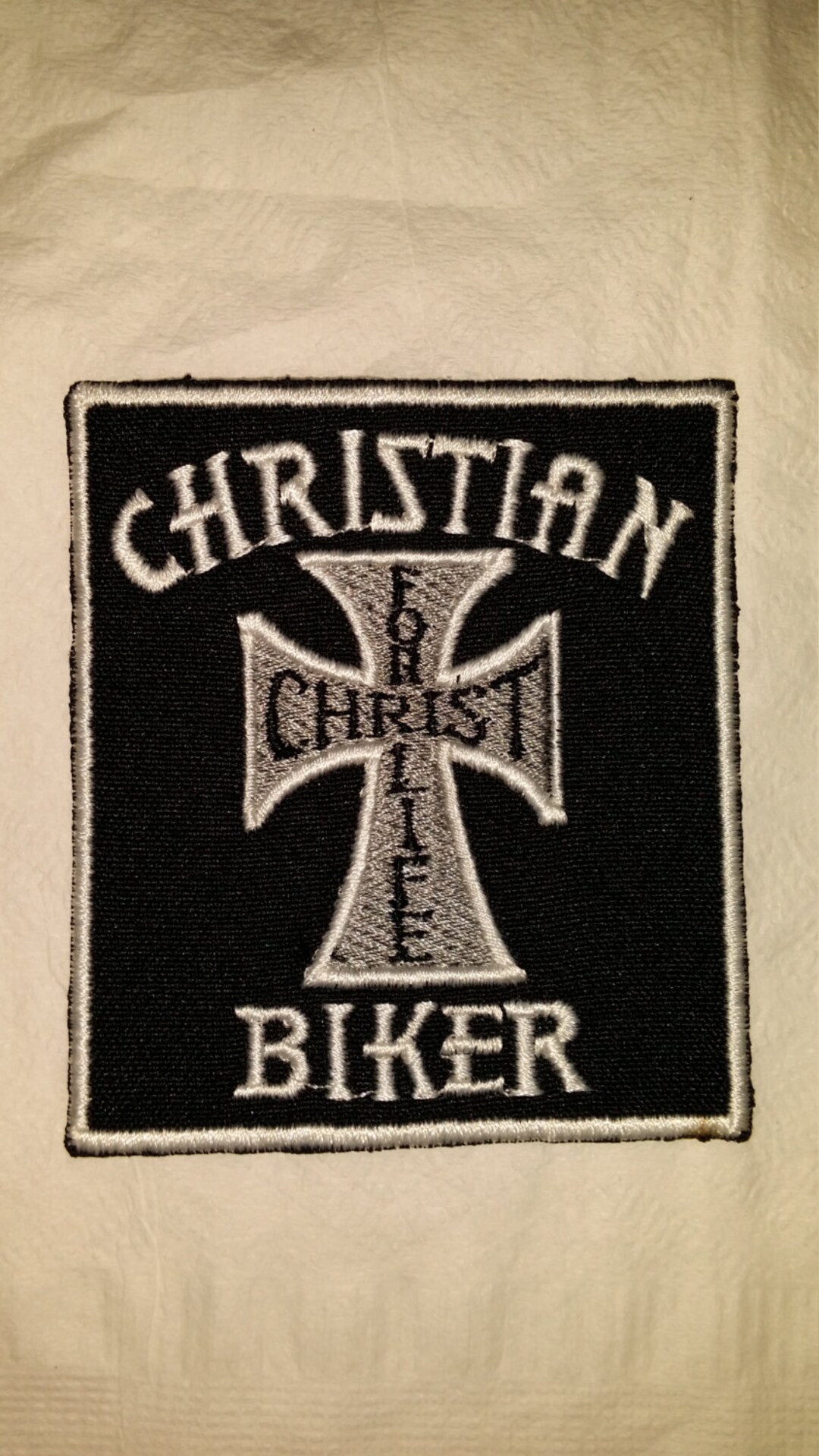 Christian Biker Patch, Christ for Life, Motorcycle Patch, Embroidered ...