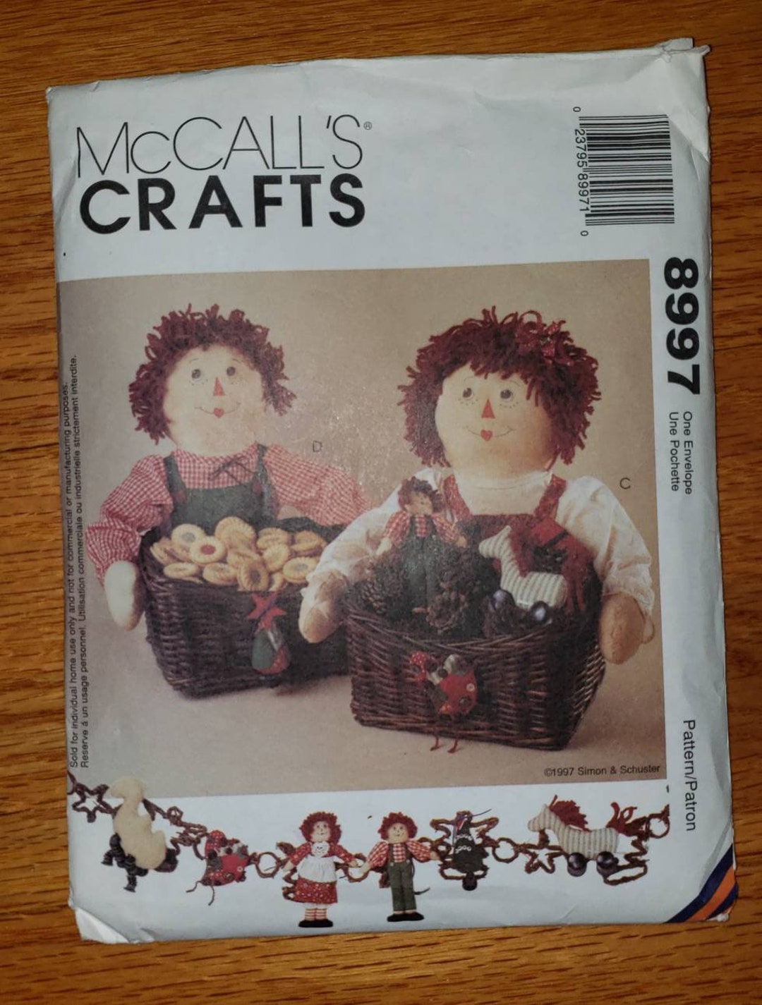 Vintage Mccalls Crafts Raggedy Ann and Andy Crafts Pattern 8997 - Etsy