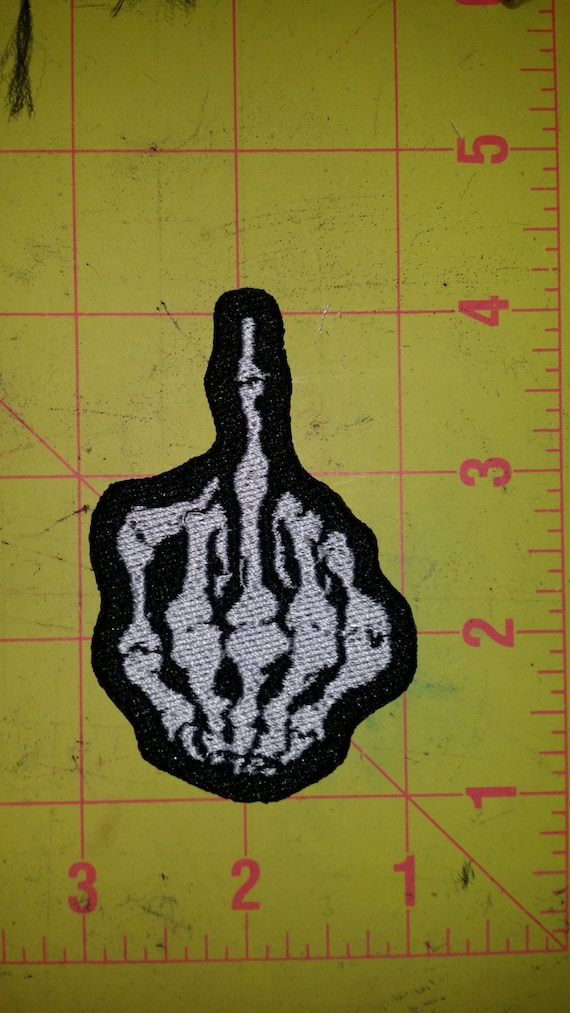 White Middle Finger Embroidered Motorcyle Biker Vest Patch | Etsy