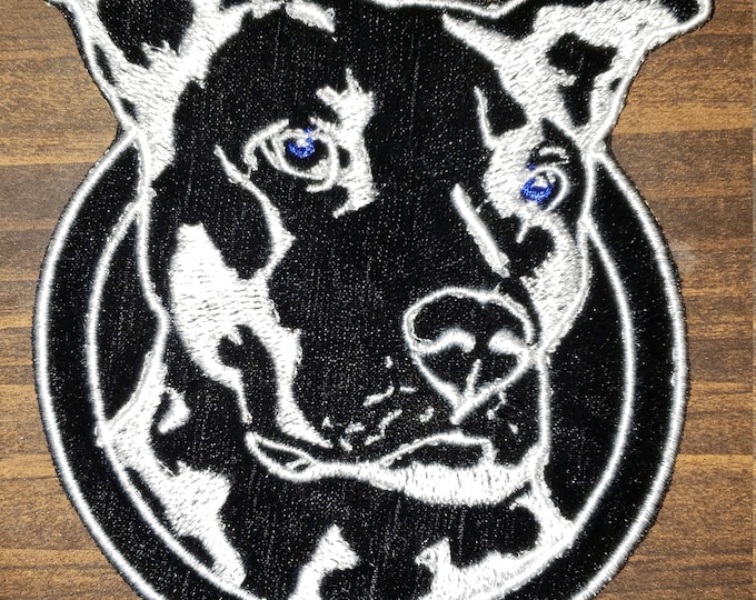 PITBULL PATCH, MOTORCYCLE Patch, Embroidered Vest Patch, Black and ...