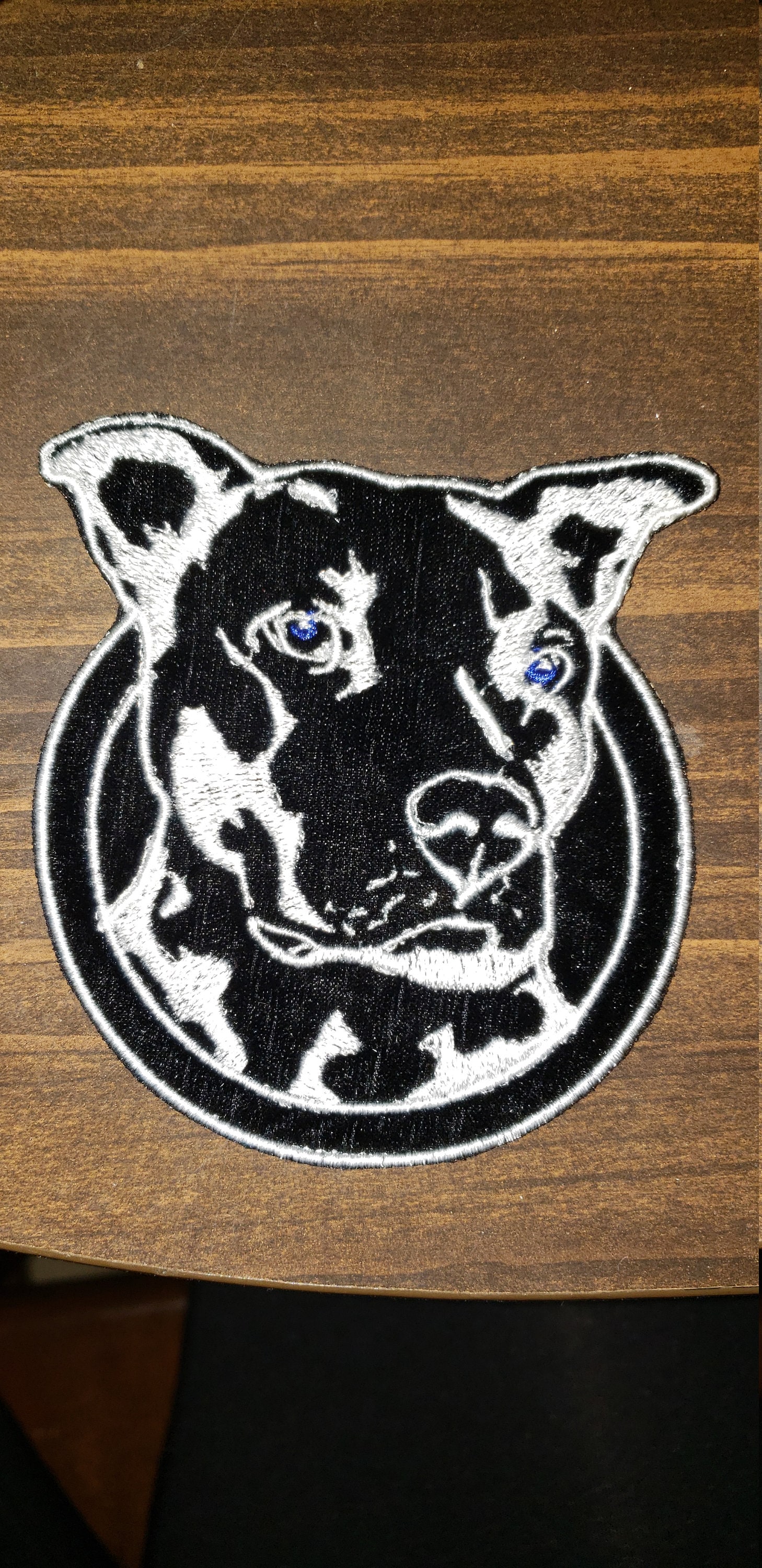 PITBULL PATCH, MOTORCYCLE Patch, Embroidered Vest Patch, Black and ...