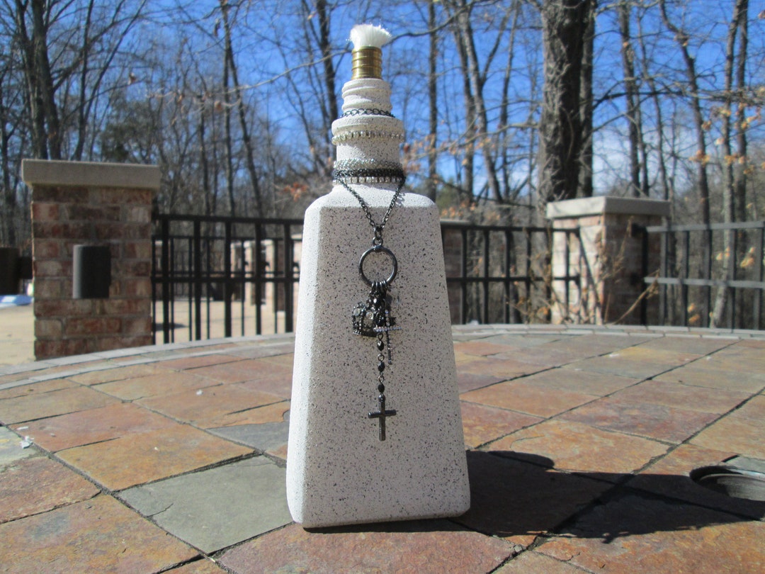 Jeweled Table Top Torch crown & Cross Handcrafted Tiki Torch Recycled ...