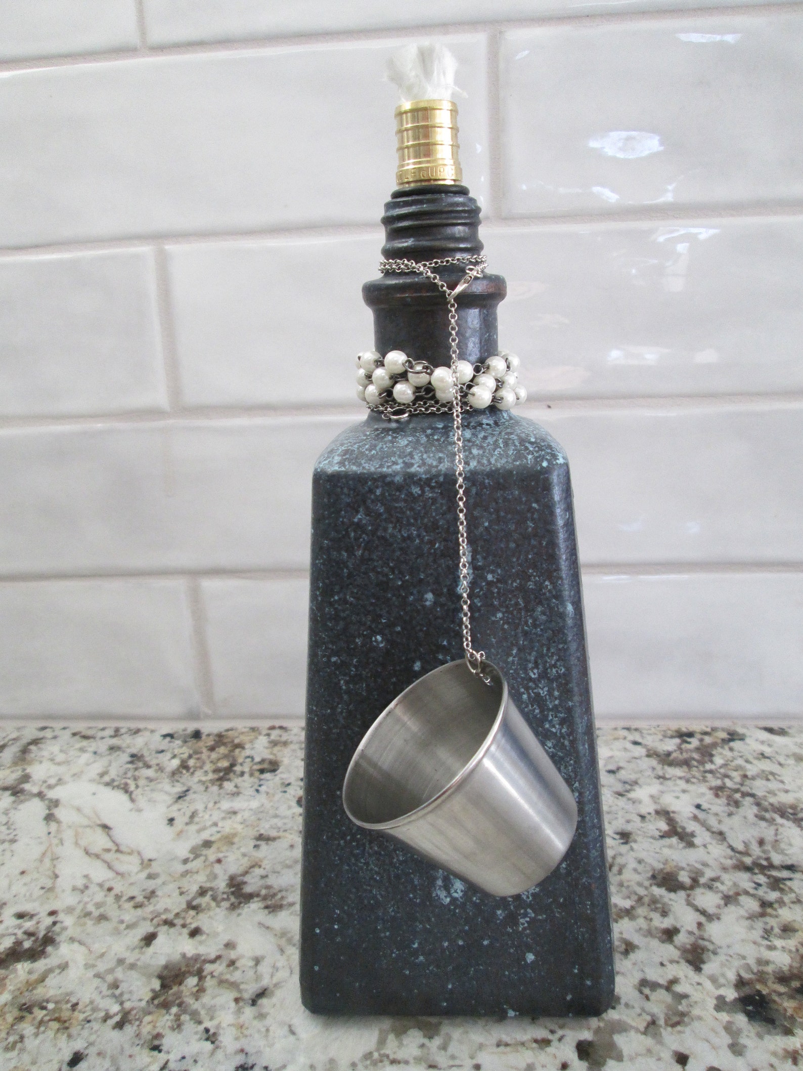 Jeweled Table Top Torch blue Patina Chandelier - Etsy