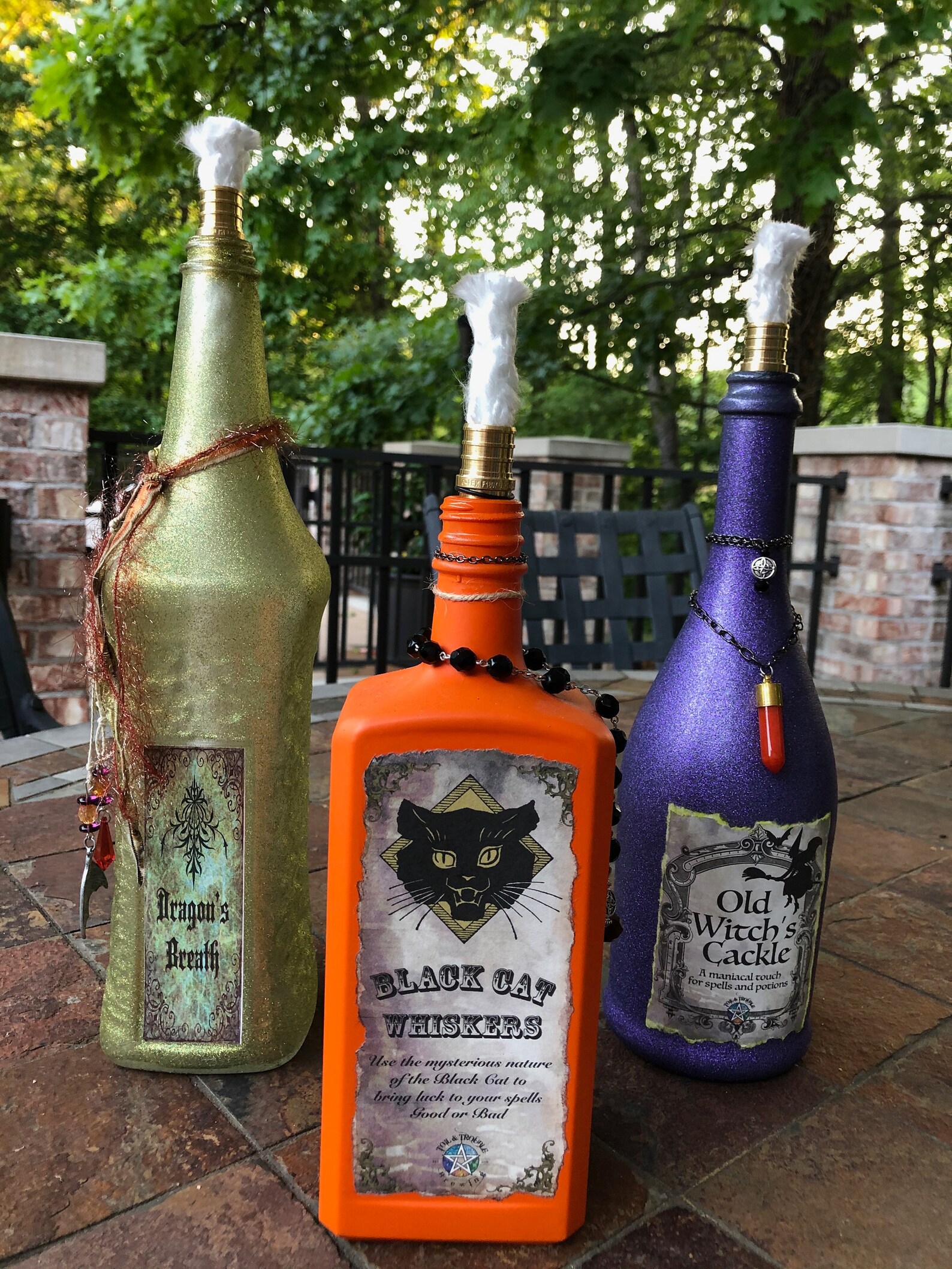 Cauldron Bubbles Table Torch, Halloween Handmade Apothecary Potion ...