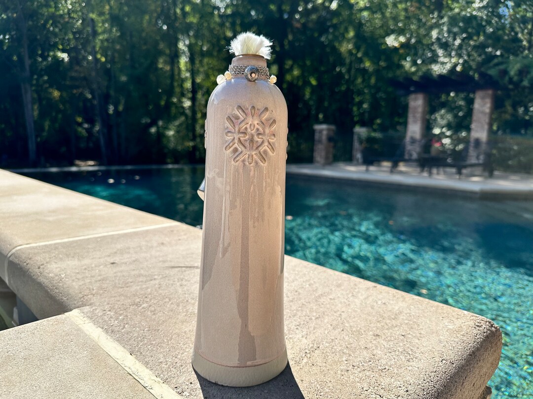 Jeweled Table Torch pink Komos Tiki Torch Recycled Bottle, Oil Lamp ...