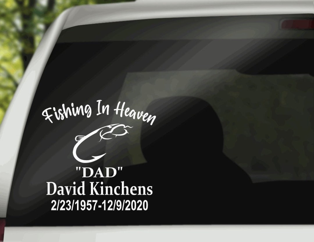 In Memory Decal, Fishing in Heaven, Vinyl Car Decal, Custom, Fish ...