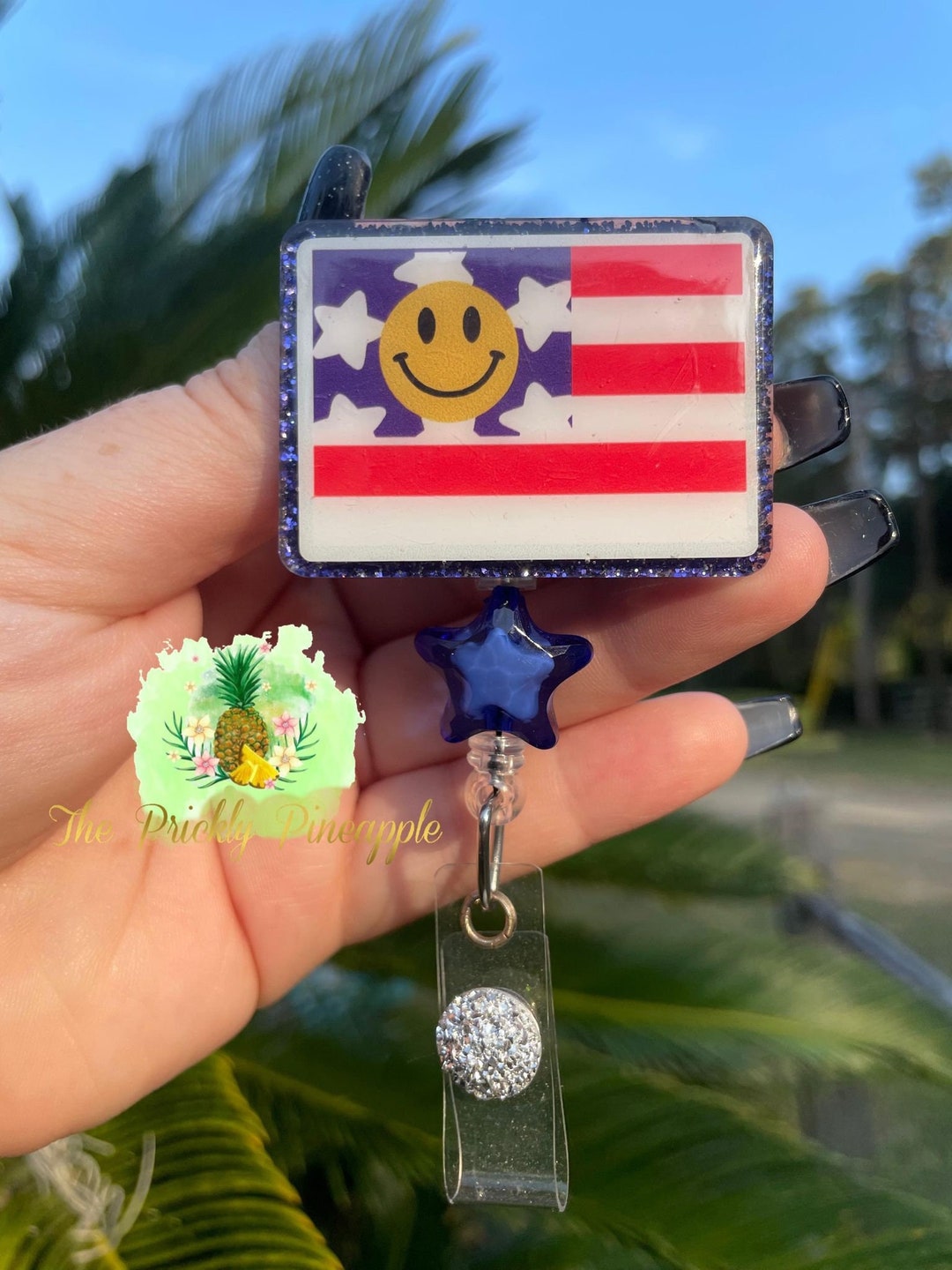 American Flag / Smiley / USA / Patriotic / Star / Red White Blue ...