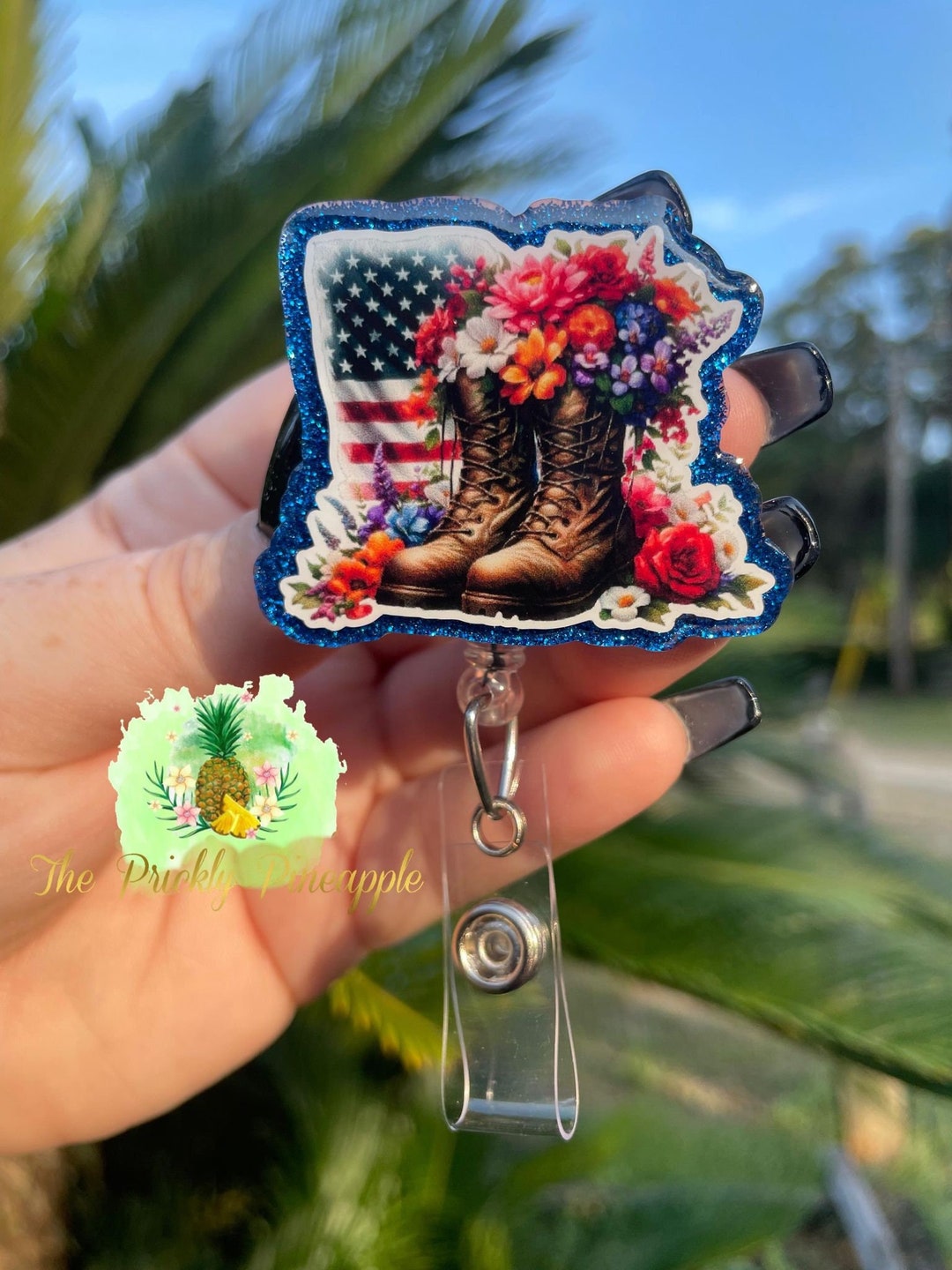 American Flag / Boots / USA / Patriotic / Floral / Military / Red White ...