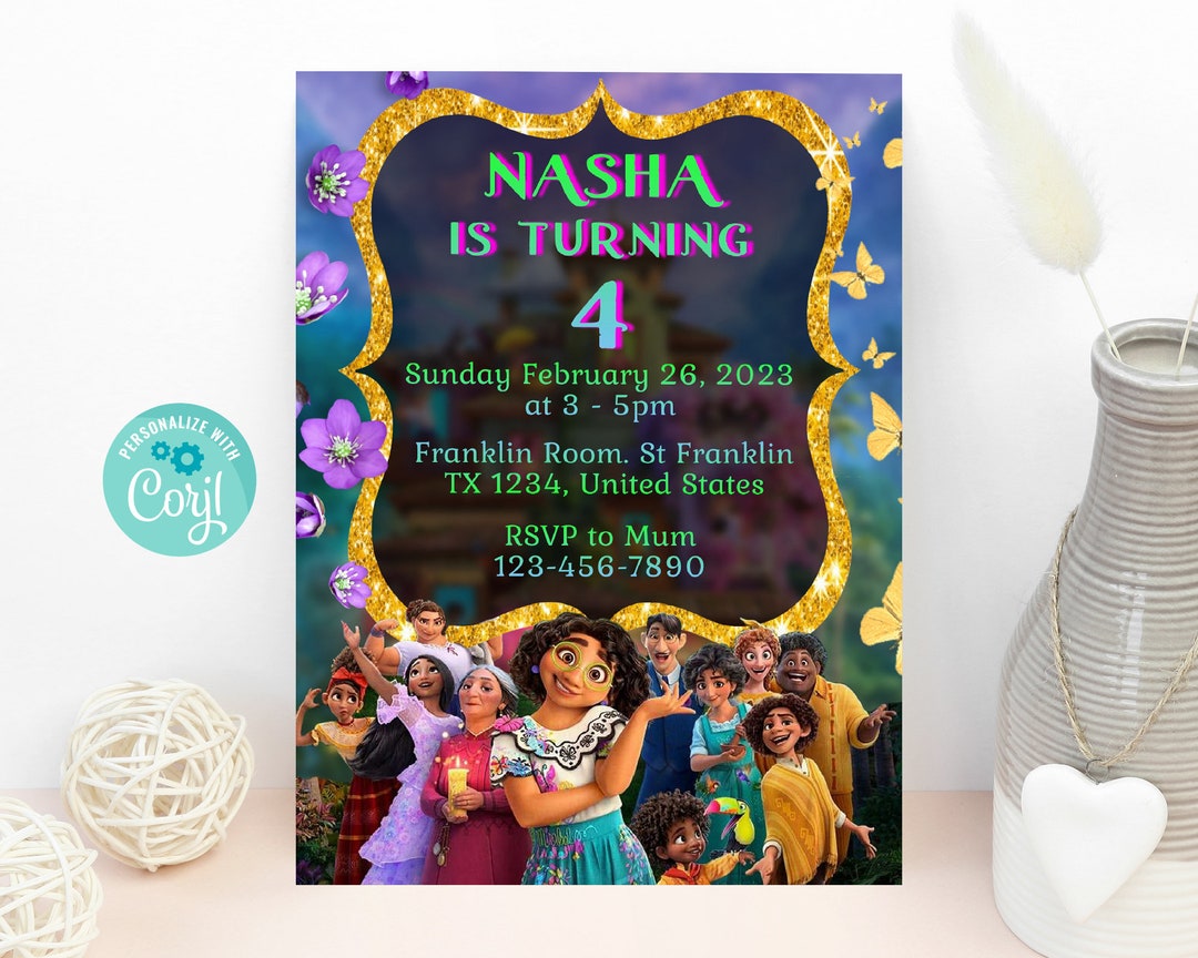 Encanto Birthday Invitation Encanto Editable Invitation Card - Etsy