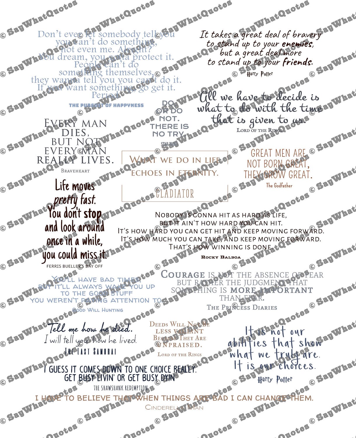 Inspirational Movie Quotes digital Image - Etsy