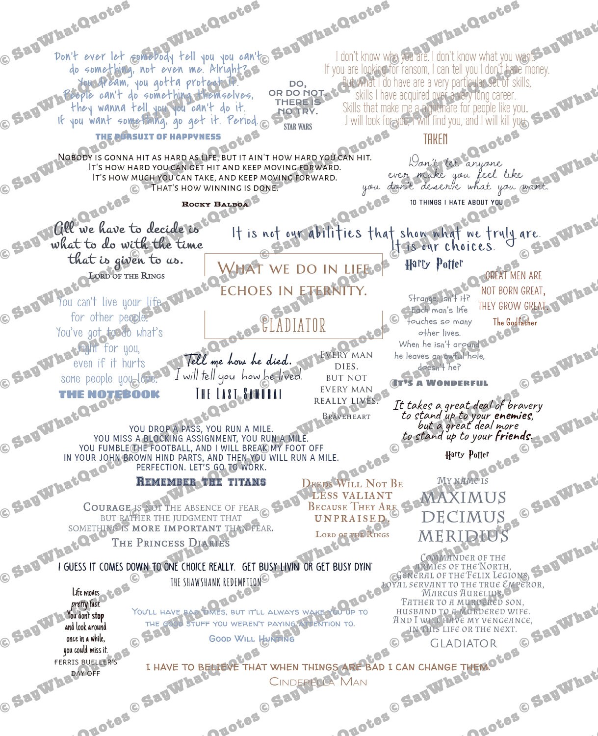 Inspirational Movie Quotes digital Image - Etsy