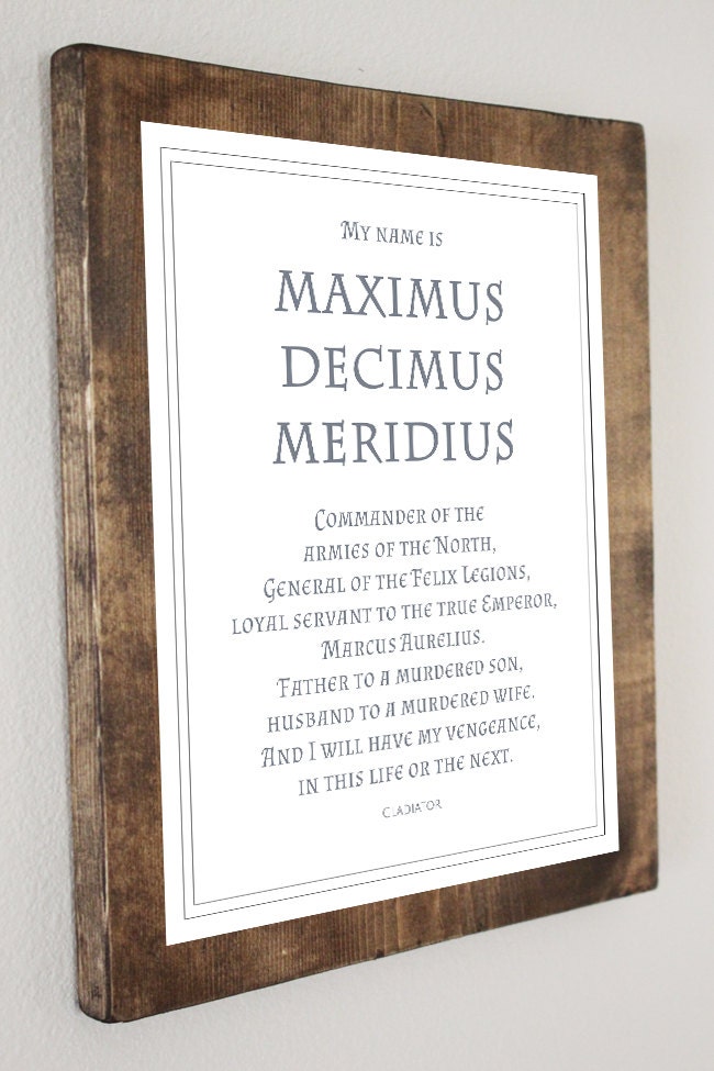 Gladiator Quote - Maxiumus Decimus Meridius *digital Image* - Etsy