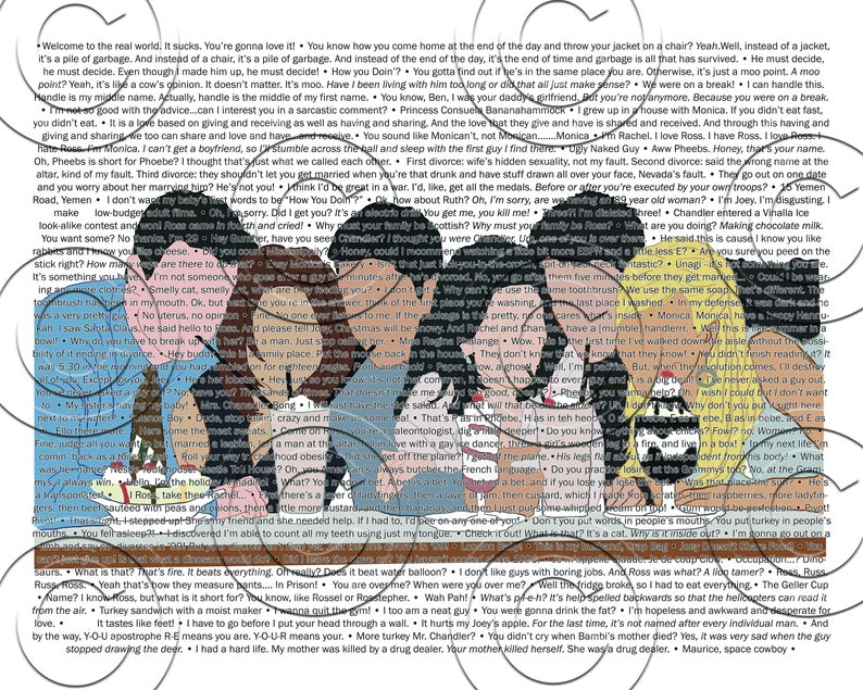 Friends TV Show Quotes Collage #2 *digital Image* - Etsy