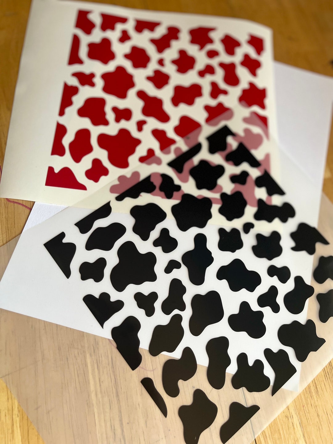 Cow Print Permanent Vinyl Decal, 5",6", 7" 8" 9" 10" 11" 12" Cow Print ...