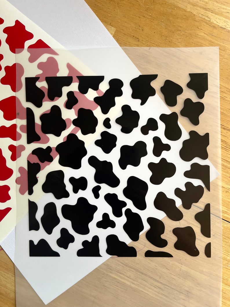 Cow Print Permanent Vinyl Decal, 5",6", 7" 8" 9" 10" 11" 12" Cow Print ...