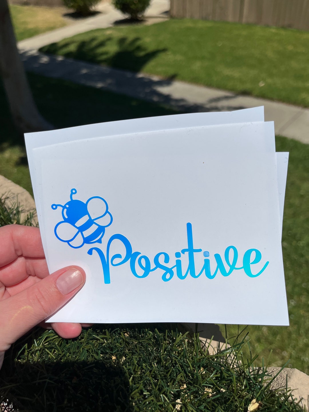 Bee Positive, Be Positive Decal, Bee Positive Sticker, Car Window Decal ...
