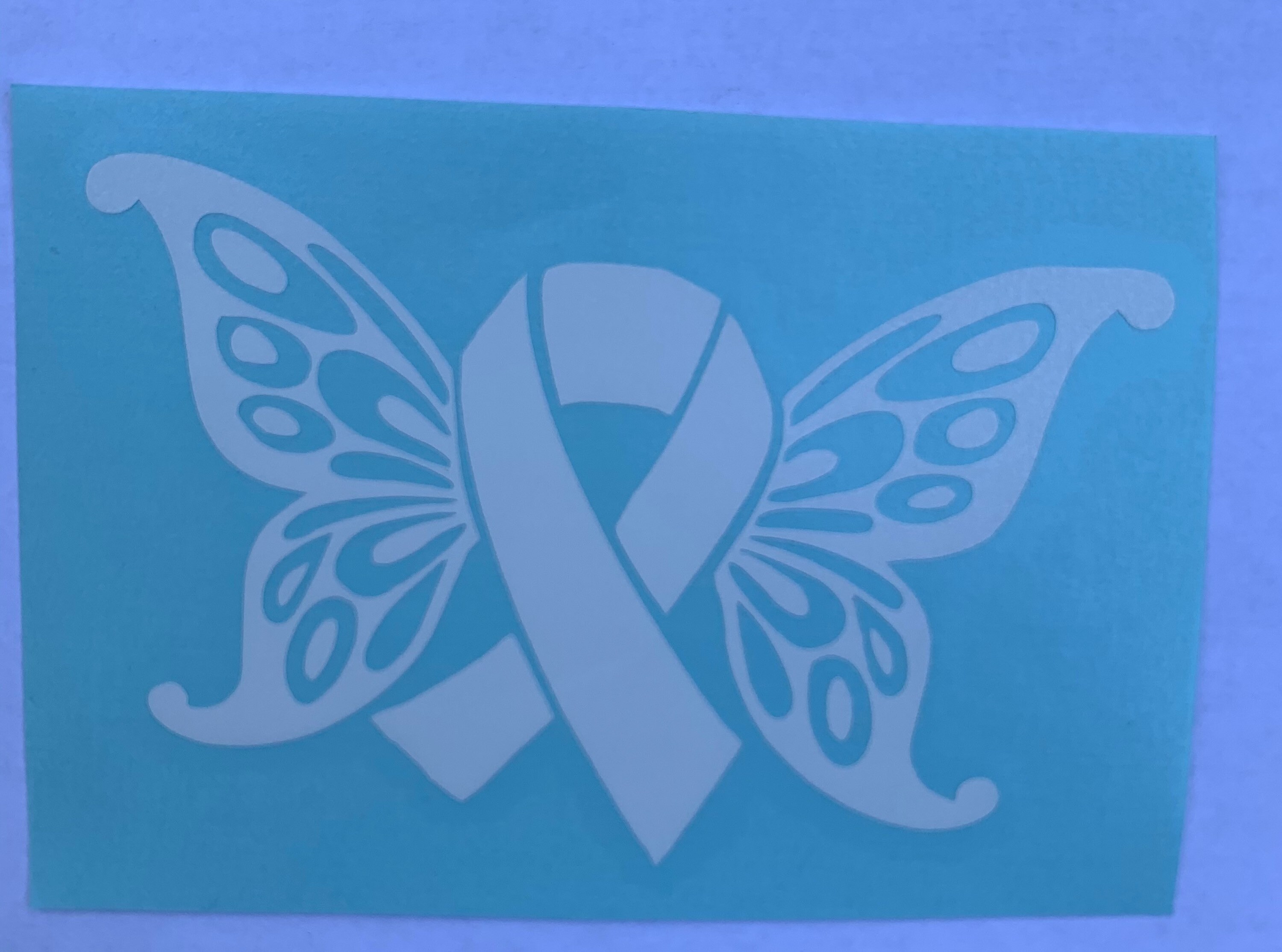 Survivor/in loving memory ribbon butterfly decal | Etsy