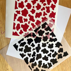 Cow Print Permanent Vinyl Decal, 5",6", 7" 8" 9" 10" 11" 12" Cow Print ...