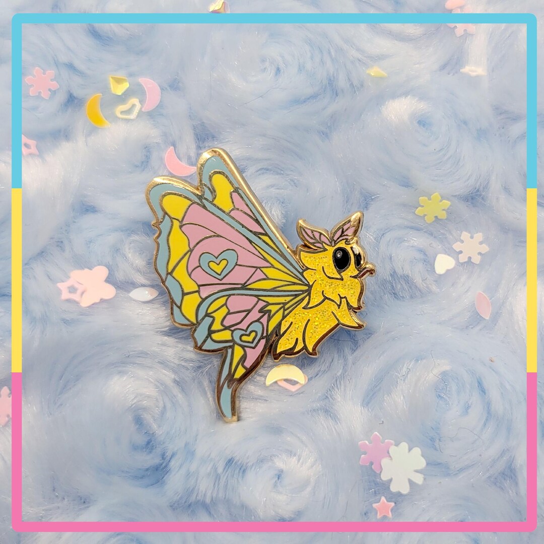 Flutter Hearts LGBTQ+ Enamel Pins: Pansexual Moth Enamel Pin - Etsy