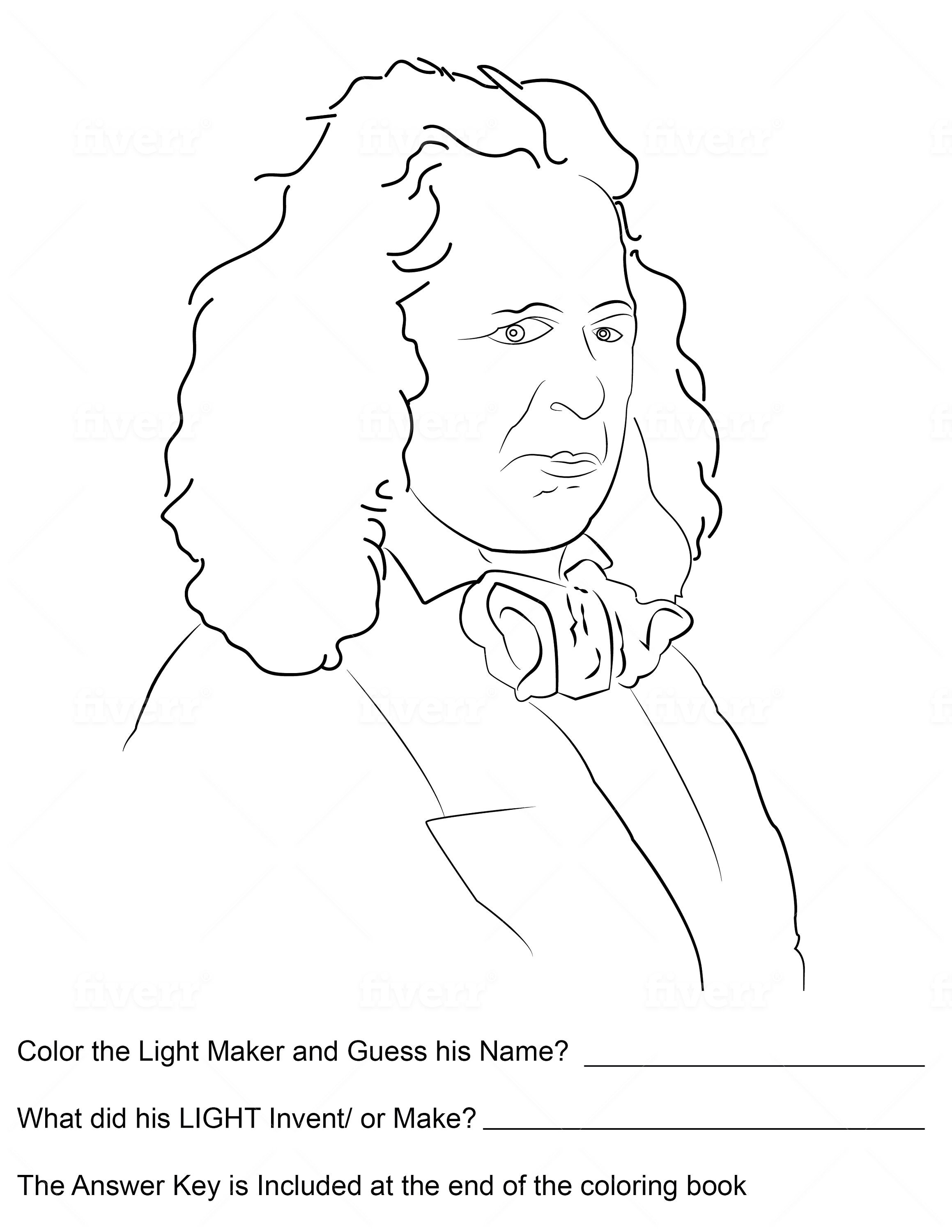 Light the Way up Color the Inventors -A Coloring Book and Coloring ...