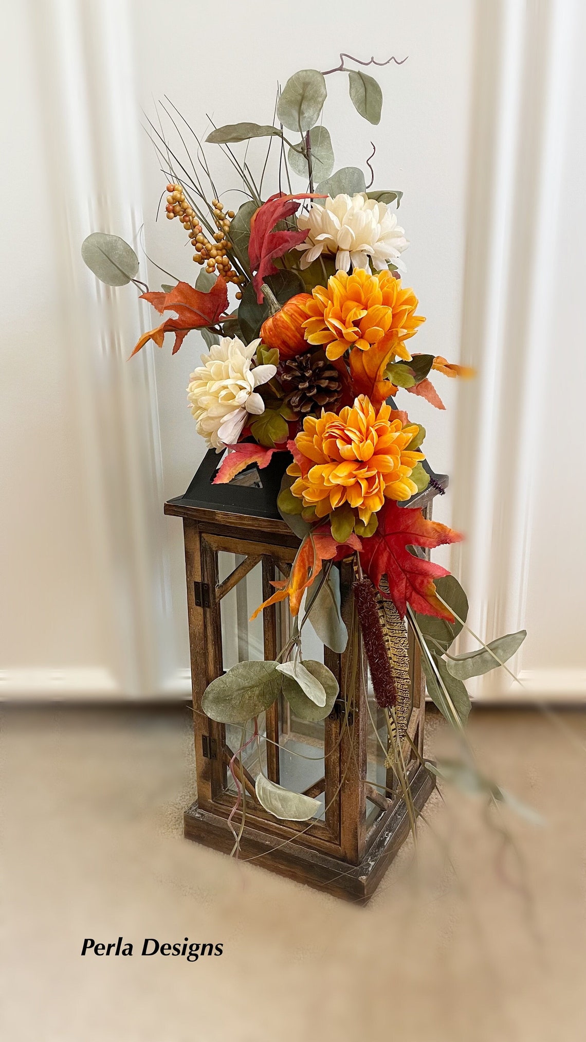 Fall Lantern Swag Fall Flower Sign Swag - Etsy